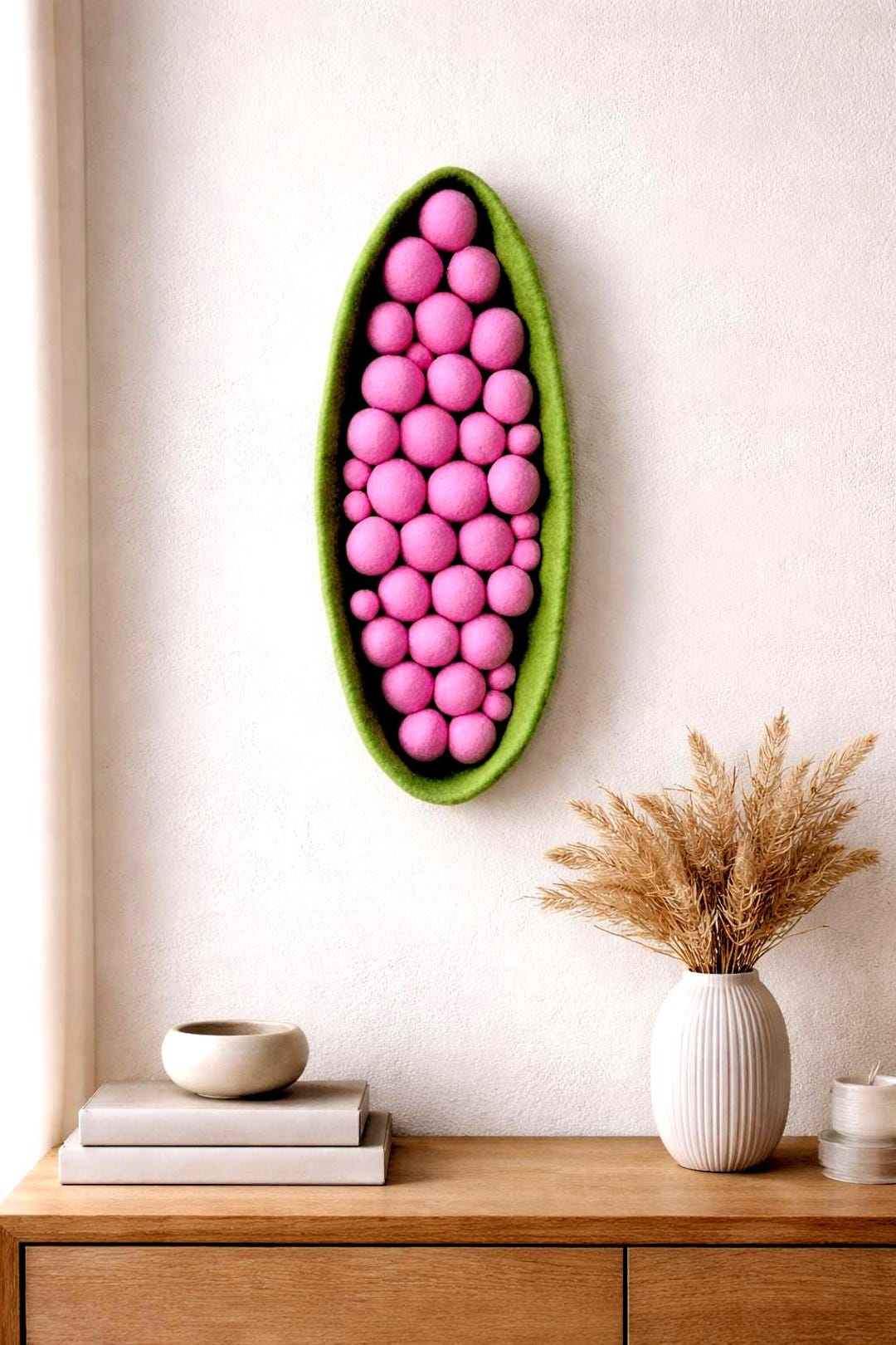 Felted Wool Sculpture: 3D Pop Art Sculpture, Unusual 3d Wall Art, Pink ...