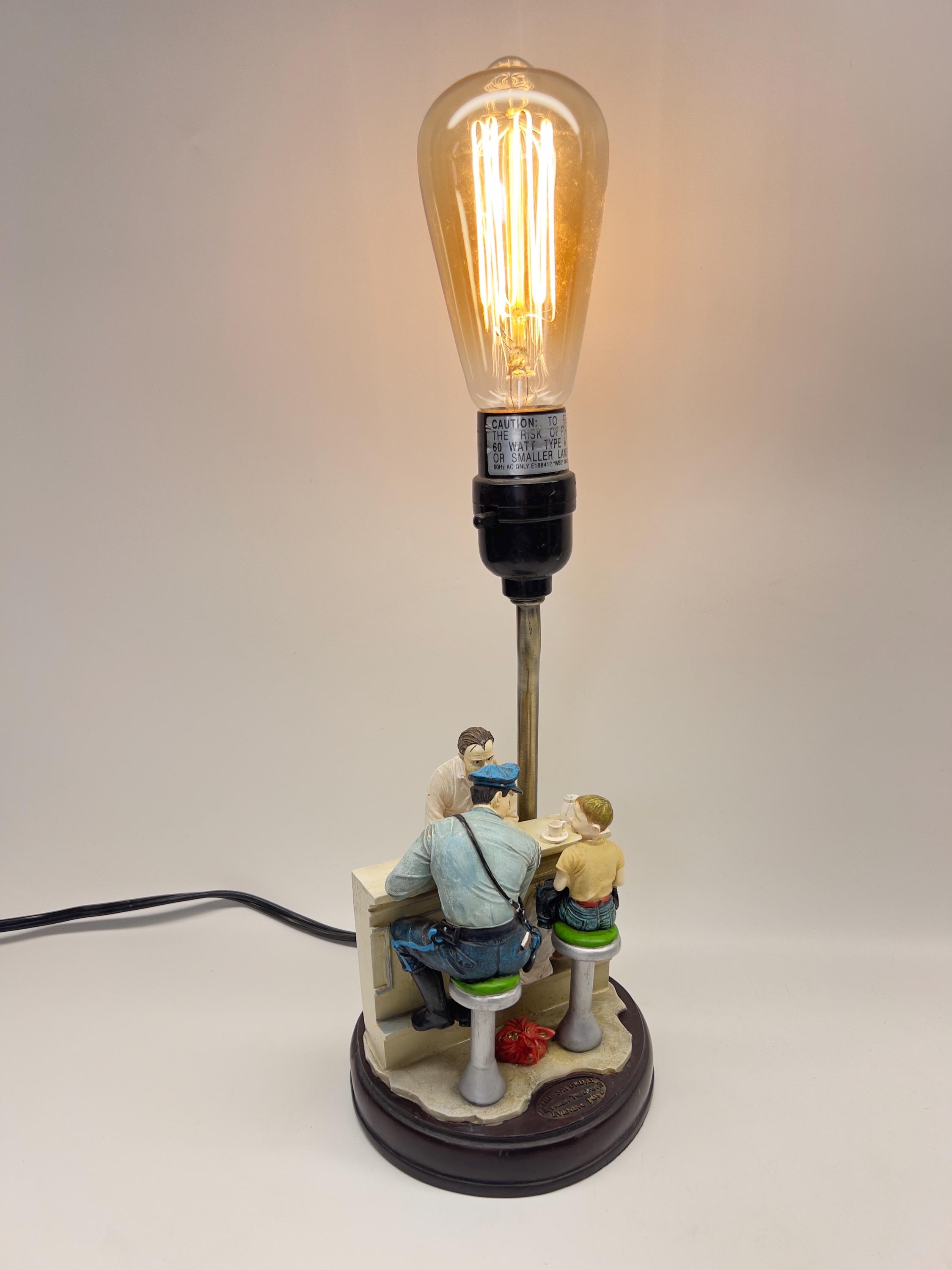 Norman Rockwell “the Runaway” Vintage Table Lamp Collectible - Etsy