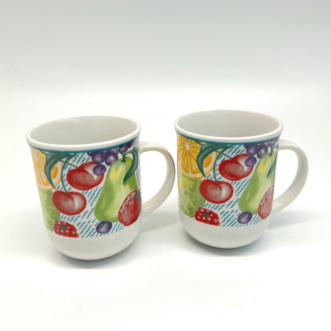 Oneida Fruit Salad Coffee Mugs Vintage Casual Settings by Oneida - Etsy
