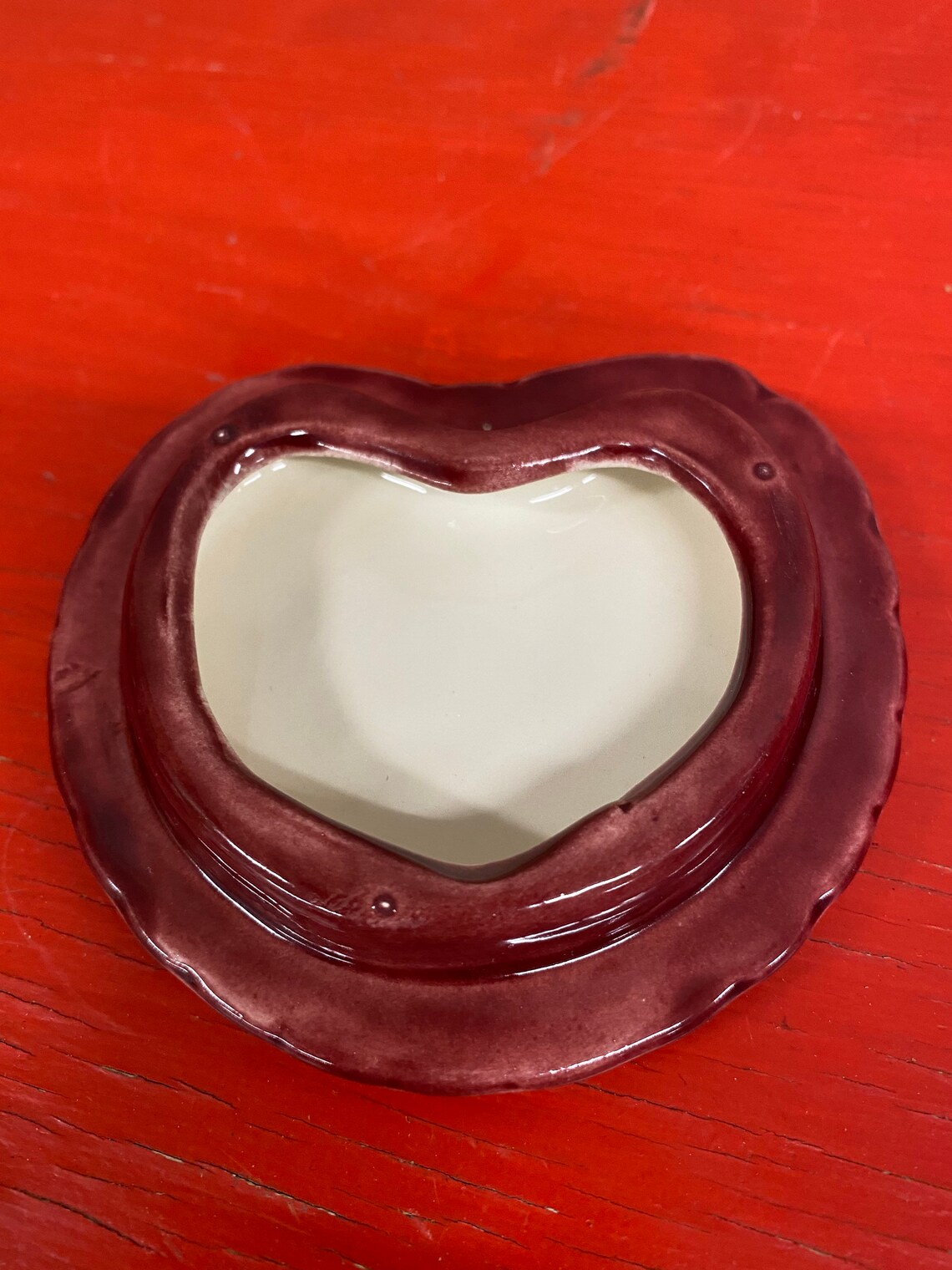 Heart Shaped Ceramic Trinket Box W/lid - 1983 Gator Mold Co. Pottery ...