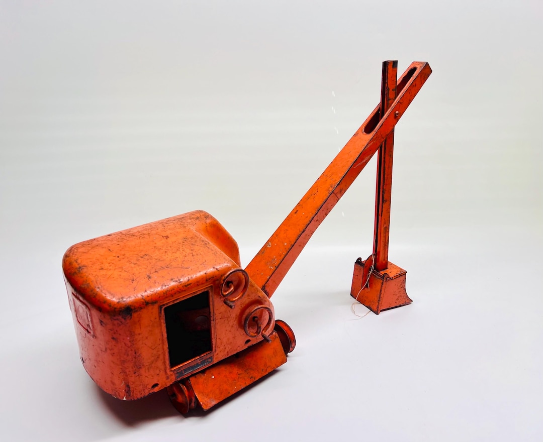 Vintage Structo Pressed Steel Excavator Construction Digger Shovel Toy ...