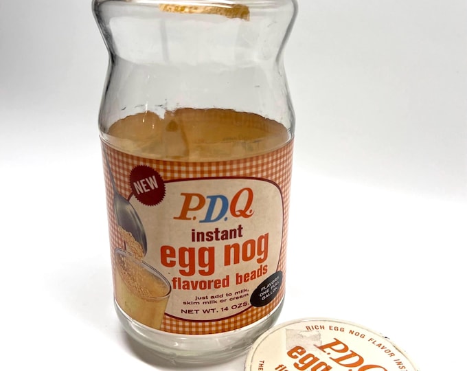 Vintage PDQ Instant Eggnog Flavored Beads Ovaltine Jar 1960s - Etsy