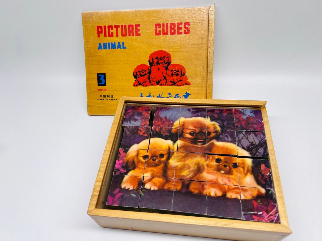 Picture Cubes Vintage Block Puzzle - Etsy