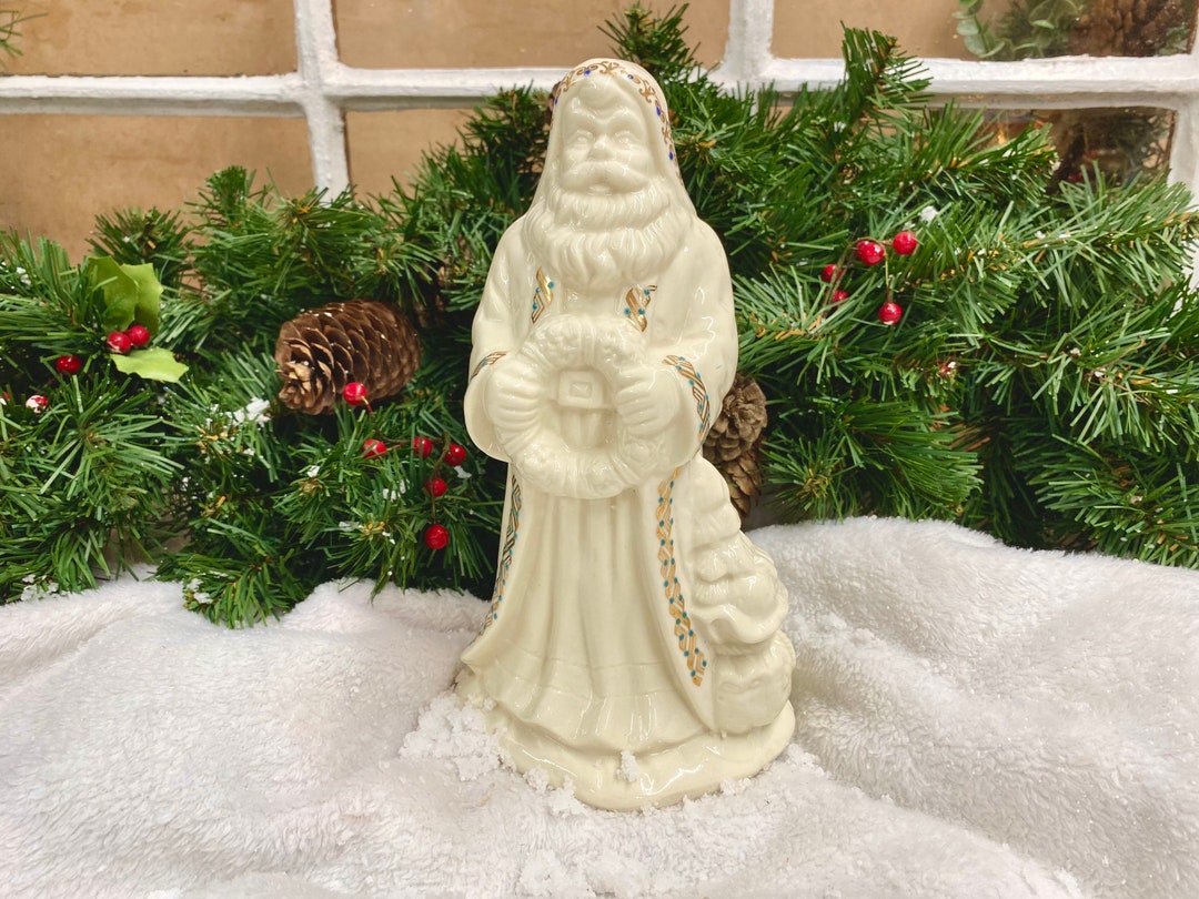 Porcelain Santa Statue Vintage Ceramic Figurine Christmas Decoration ...