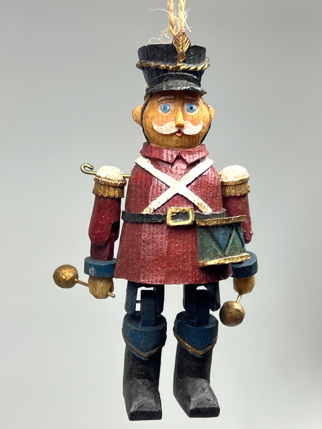 Vintage Carved Wood Resin Toy Soldier Ornament - Etsy
