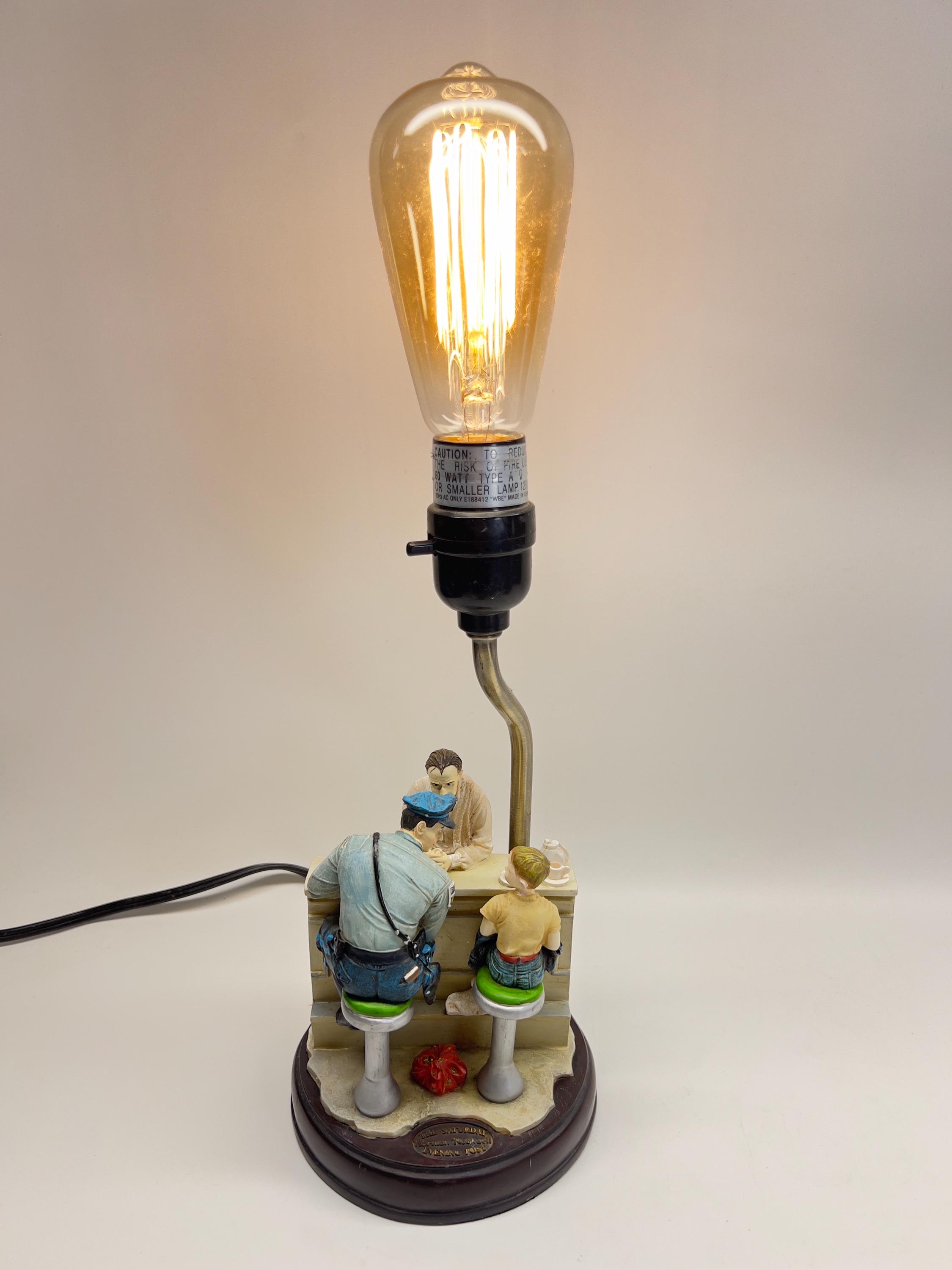 Norman Rockwell “the Runaway” Vintage Table Lamp Collectible - Etsy