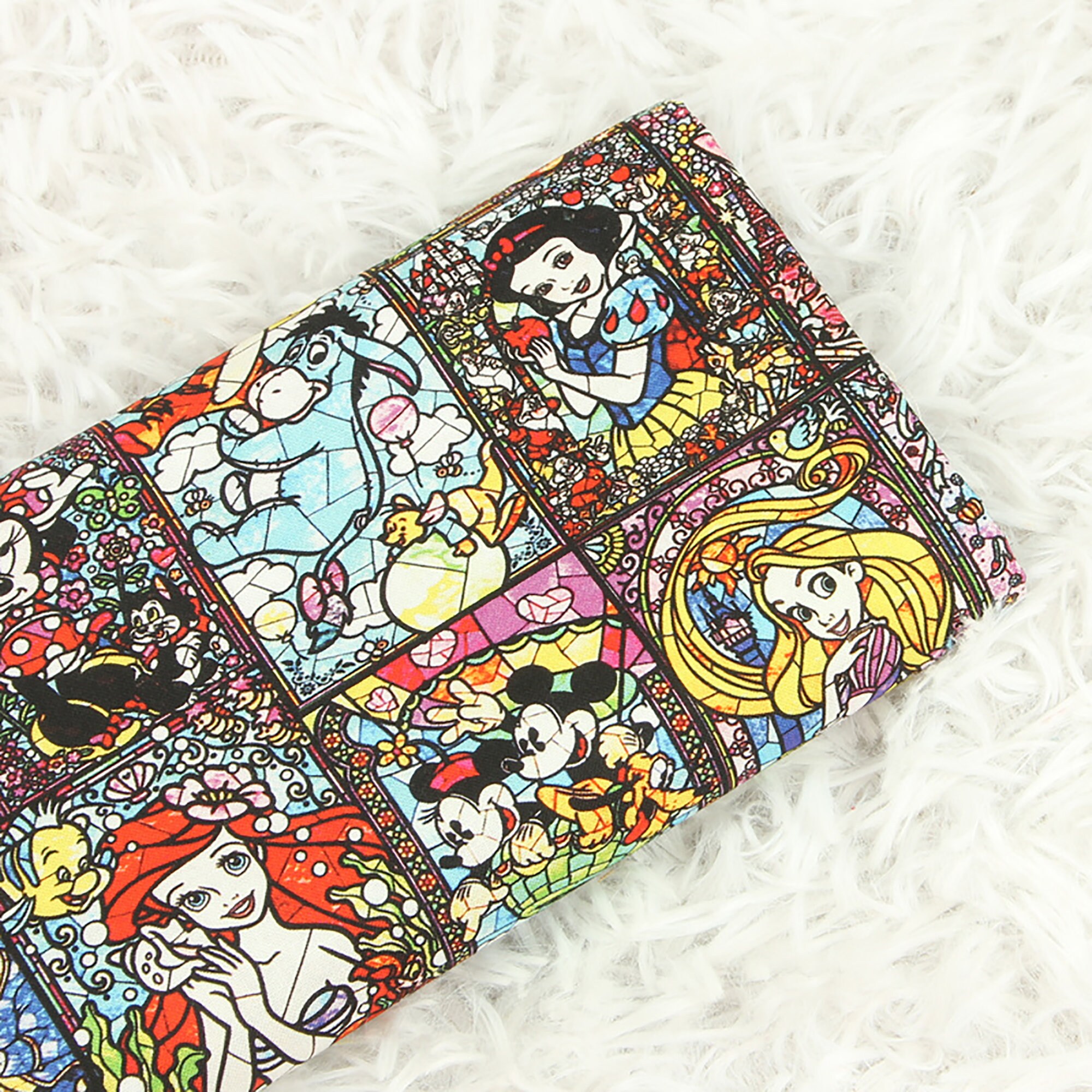 Disney Characters Grid Fabric 100 Cotton Fabric Cartoon Etsy