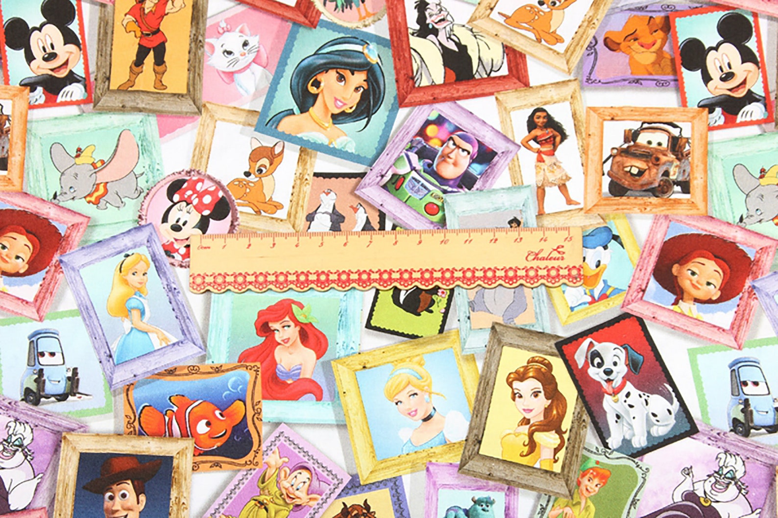 Photos in Frames Cartoon Characters 100% Cotton Fabric | Etsy