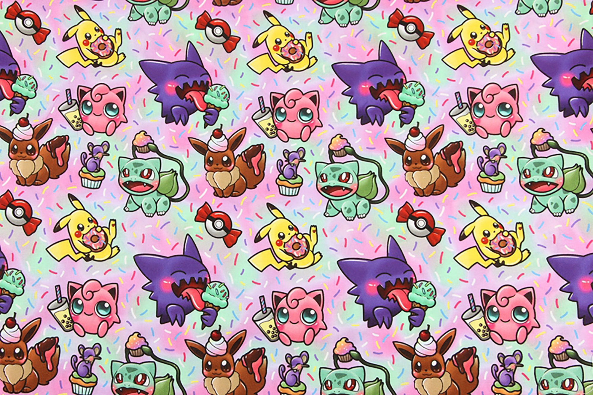 Cute Pokemon Fabric 100% Cotton Fabric Cartoon Printed | Etsy