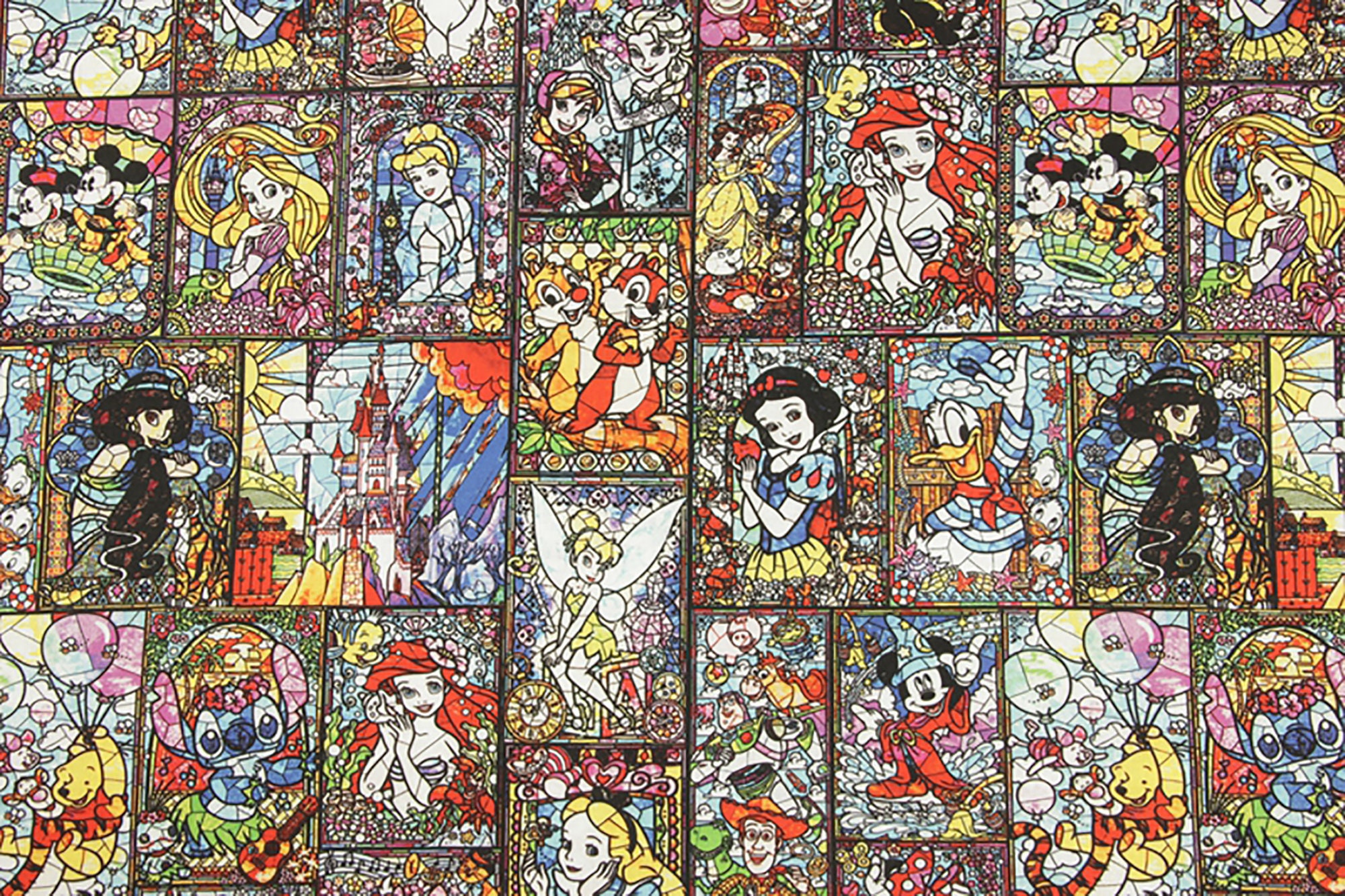 Disney Characters Grid Fabric 100% Cotton Fabric Cartoon | Etsy