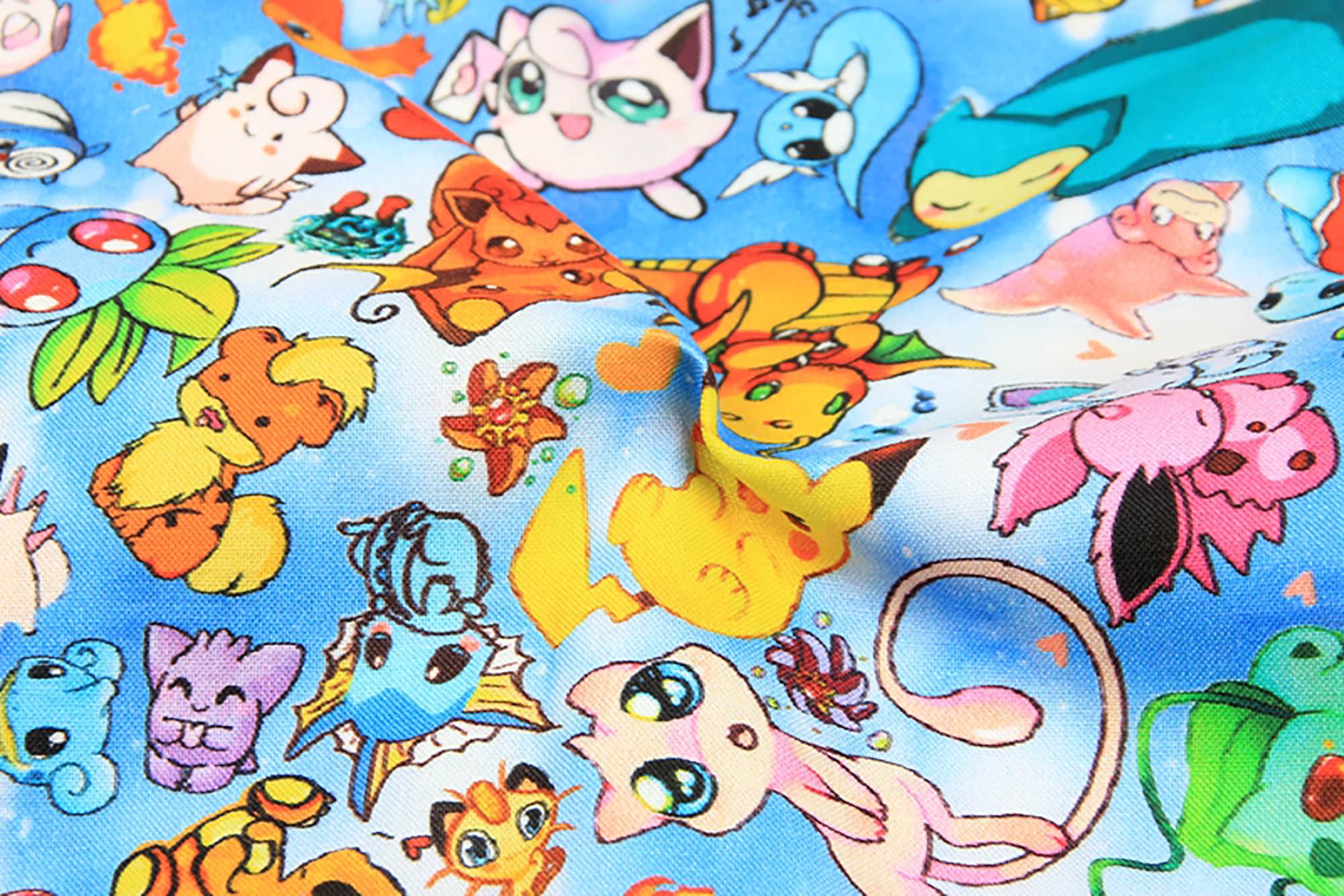 Pokemon Fabric Pocket Monster 100% Cotton Fabric Cartoon | Etsy