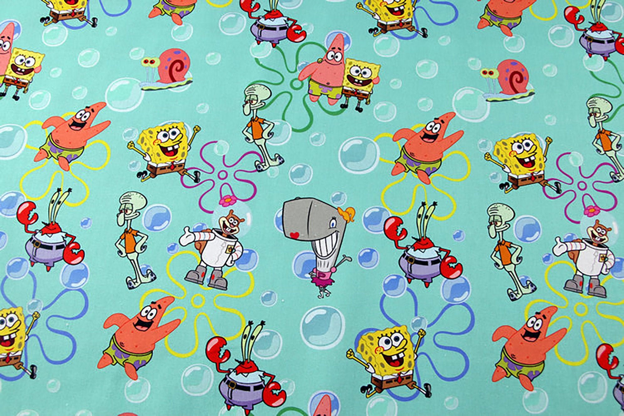 SpongeBob Fabric SpongeBob SquarePants 100% Cotton Fabric | Etsy