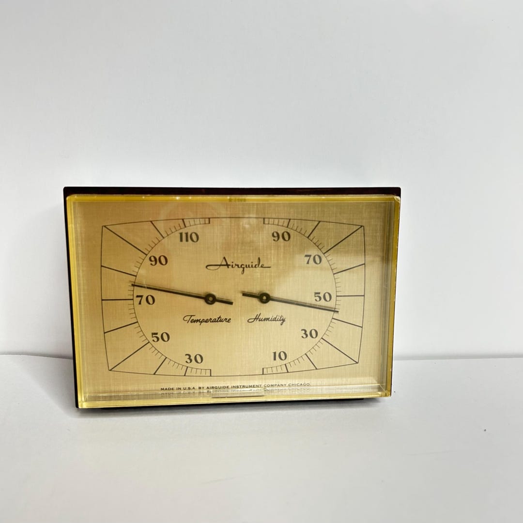 Vintage Airguide Thermometer Hygrometer: Mid-century Modern Weather ...