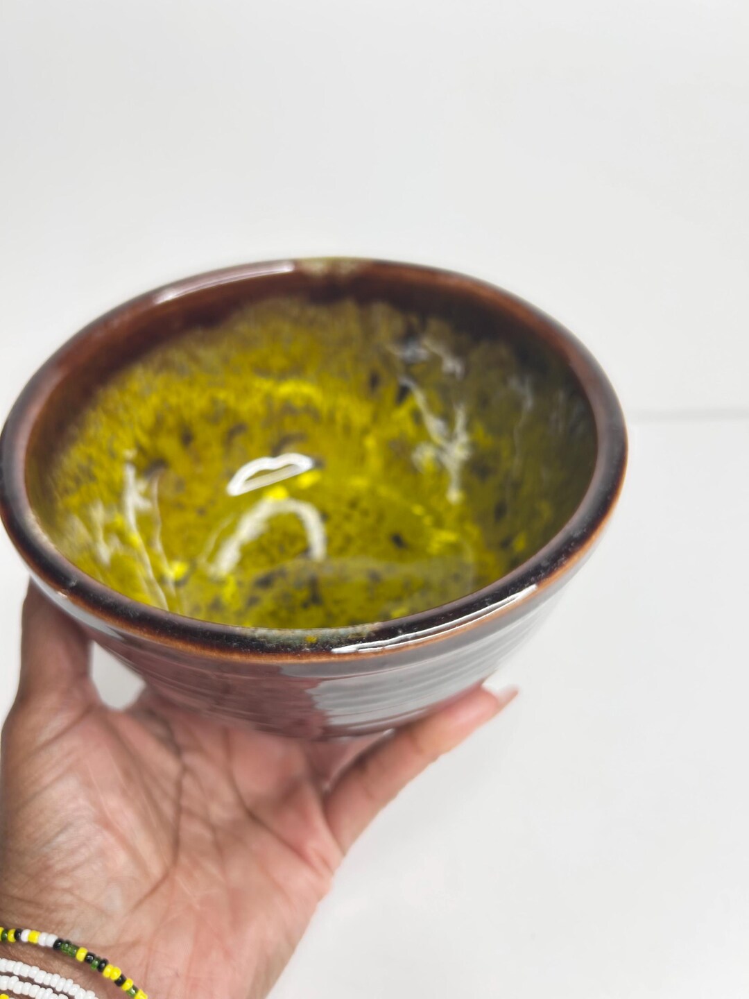 Vintage California Originals Pottery Bowl 832 USA | 1970s Brown & Green ...