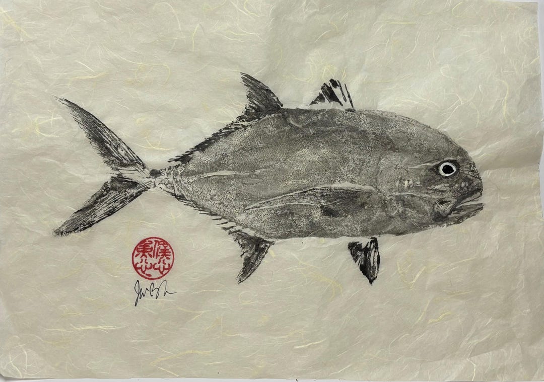 Original Gyotaku Fish Print - Crevalle Jack #1 - Unmounted - Etsy
