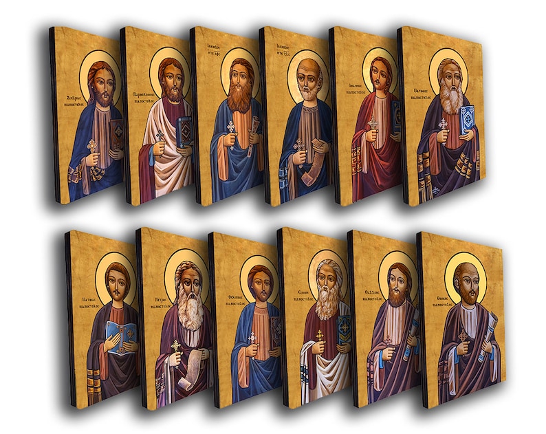 Set of 12 Coptic Icons of Christ's Twelve Disciples - Etsy