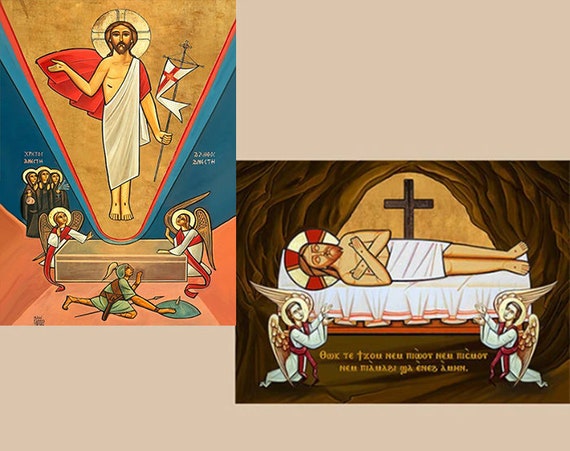 Double Sided Icon. the Burial Icon and the Holy Resurrection | Etsy