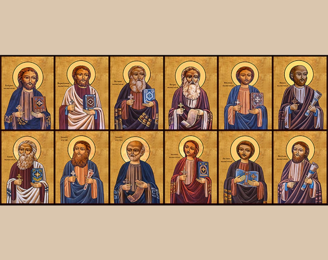 Set of 12 Coptic Icons of Christ's Twelve Disciples - Etsy