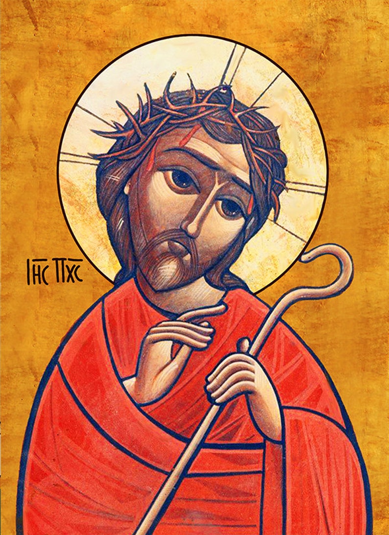 Christ in the red robe and the crown of thorns | Etsy