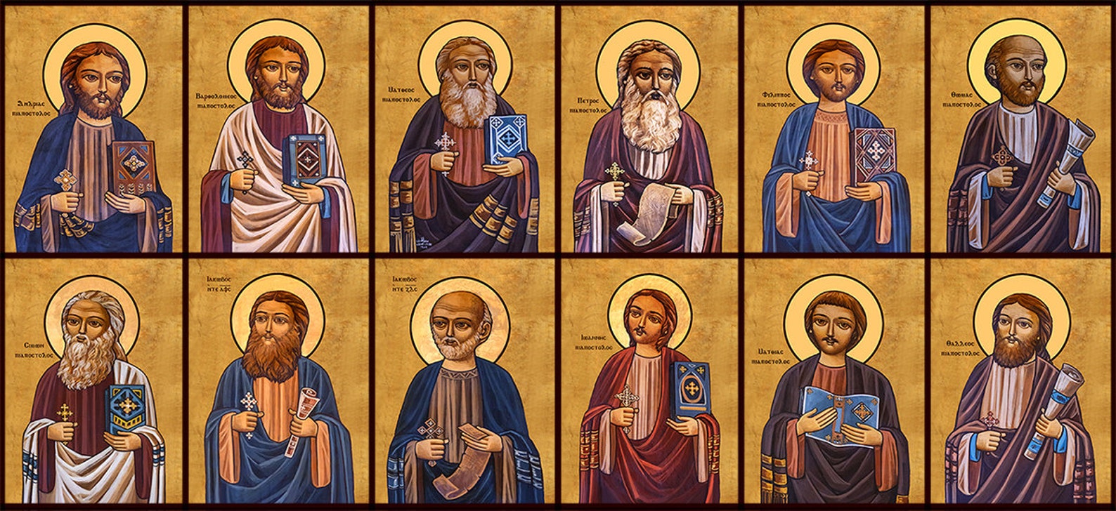 Set of 12 Coptic Icons of Christ's Twelve Disciples - Etsy