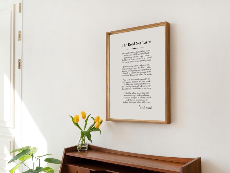 The Road Not Taken Poem by Robert Frost, Digital Download Poetry, Printable Wall Art - Etsy ...