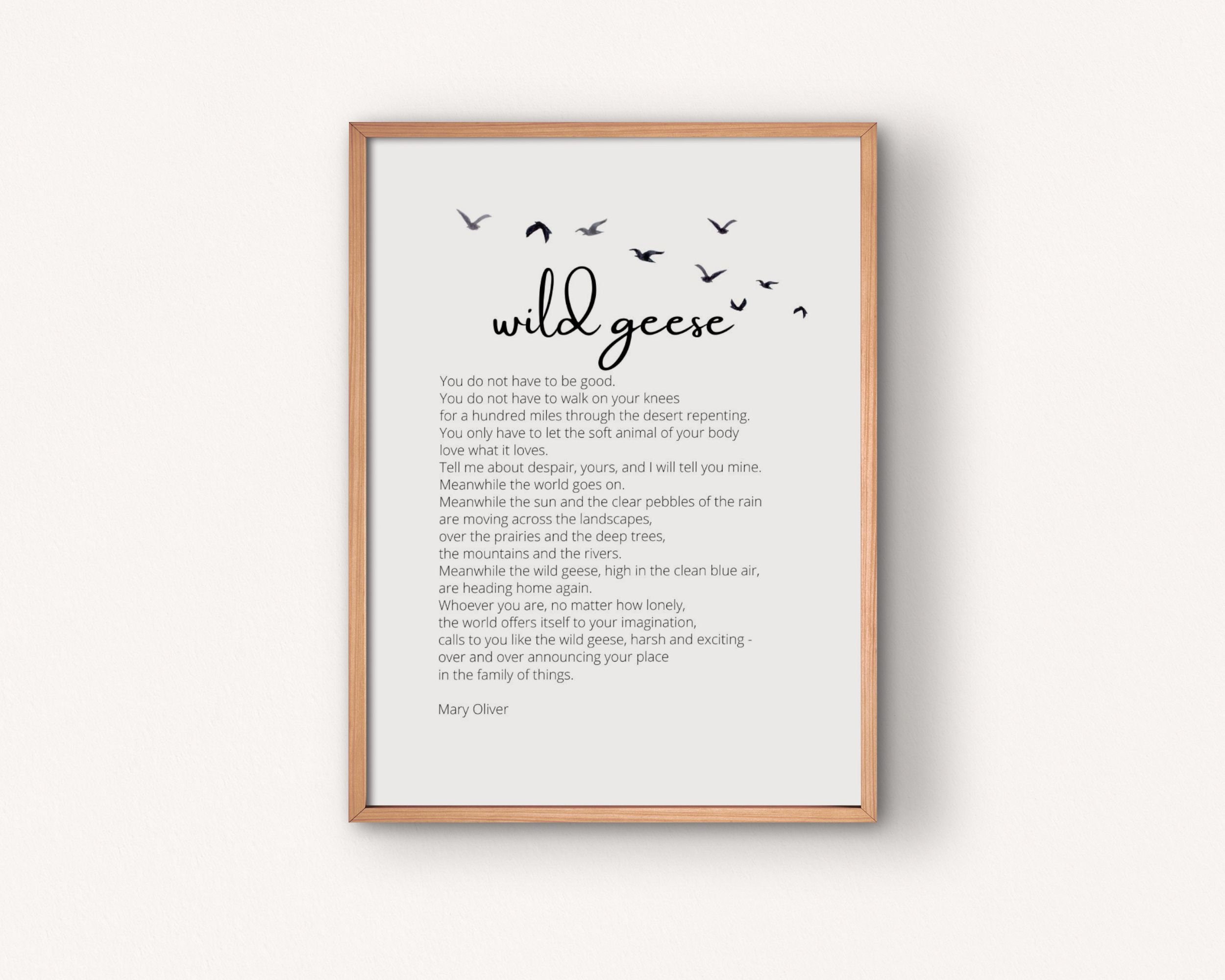 Wild Geese Poem Digital Wall Art, Mary Oliver Quote Download Print ...
