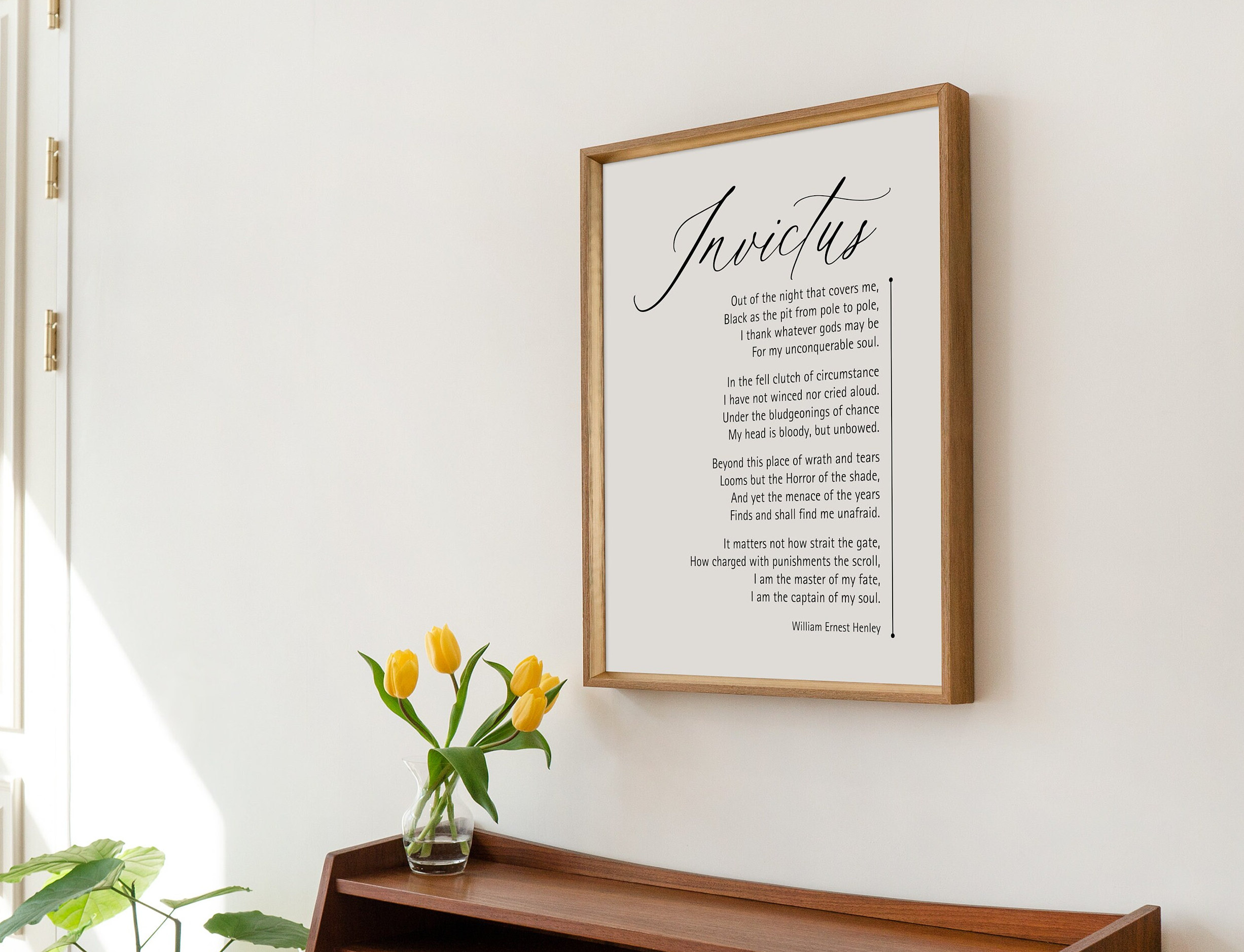 Invictus Poem, Inspirational Quote, Office Wall Art, Print, Digital ...