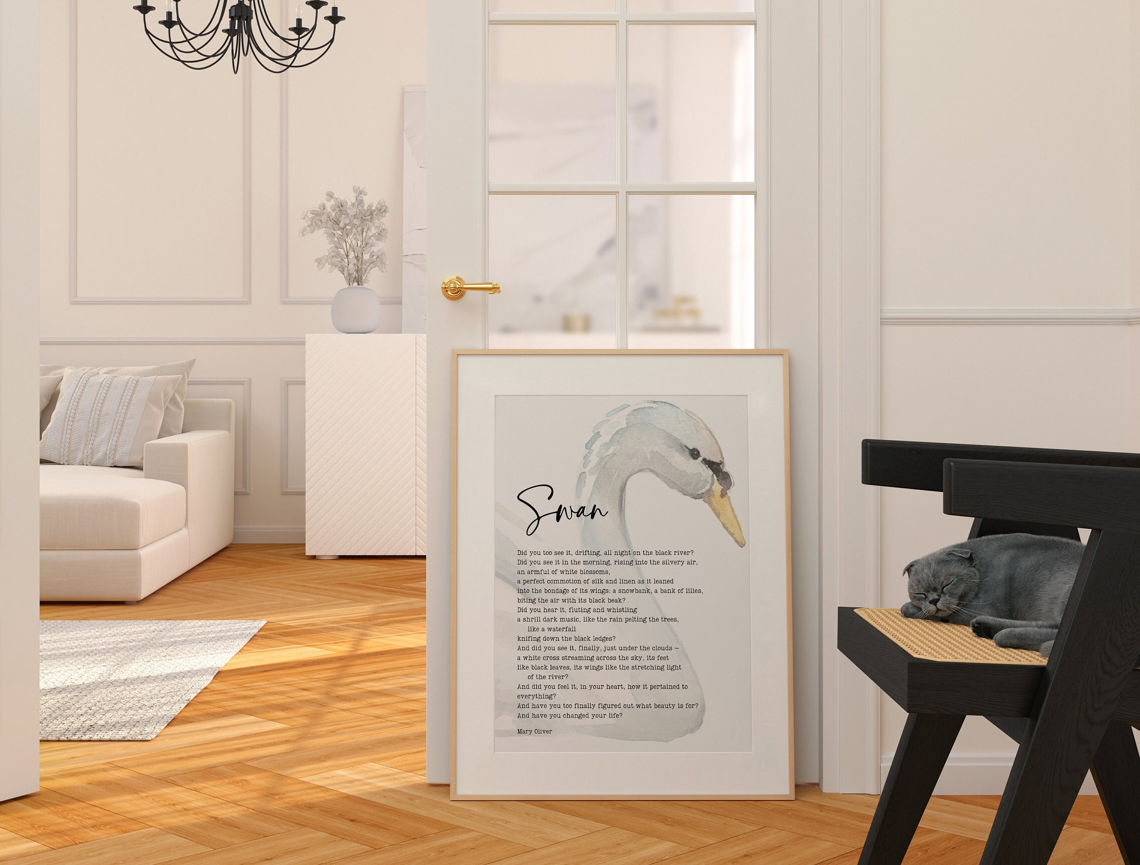Swan Poem by Mary Oliver Poetry Wall Art Home Decor Print - Etsy