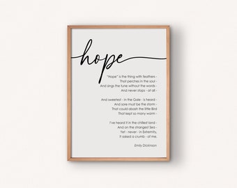 Hope - Poem by Emily Dickinson - Digital Download - Etsy
