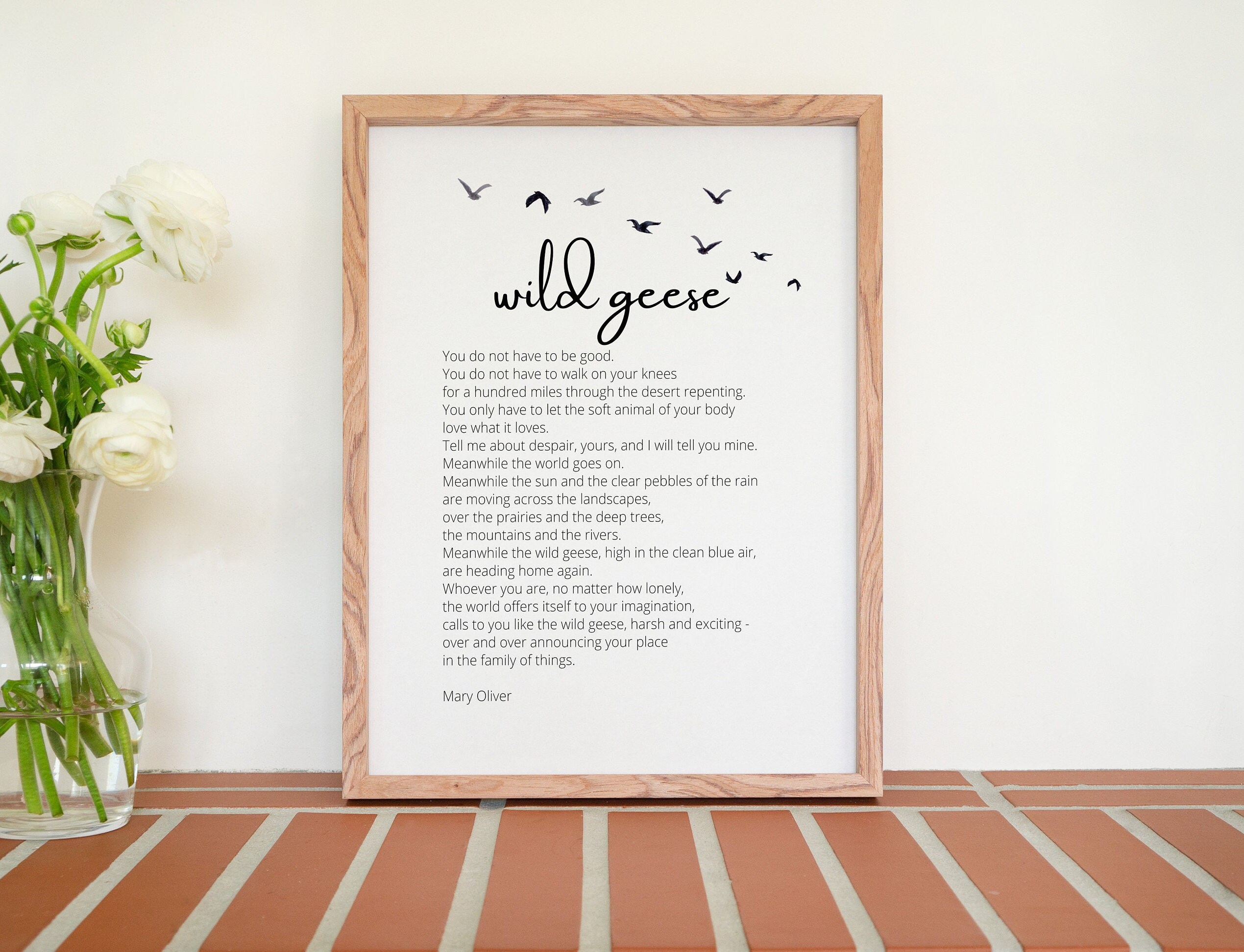 Wild Geese Poem Digital Wall Art, Mary Oliver Quote Download Print ...