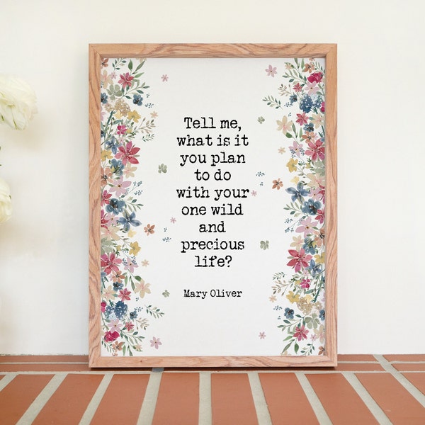 Mary Oliver Wall Art Etsy