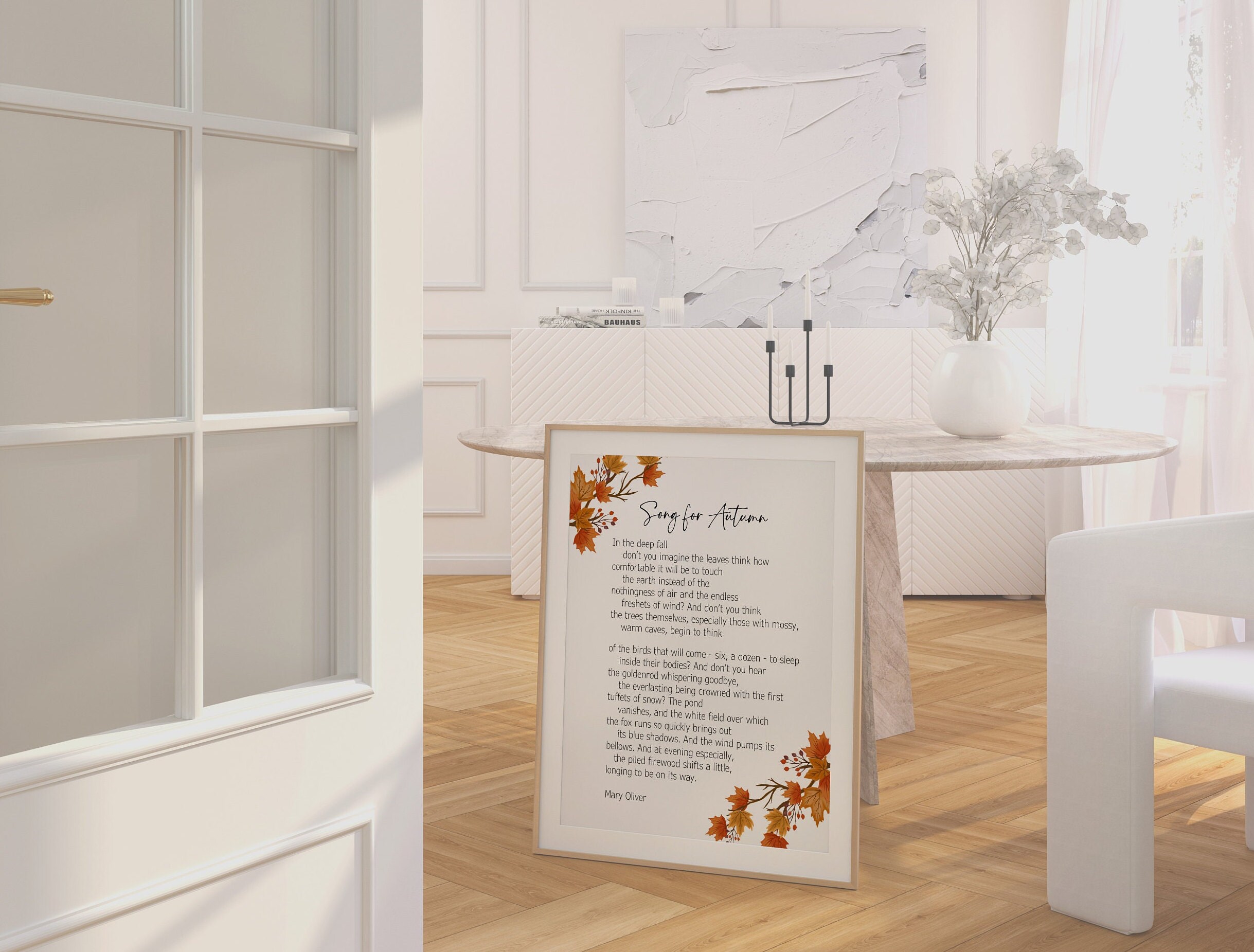 Song for Autumn Poem, Mary Oliver, Fall Decor, Digital Print, Wall Art ...