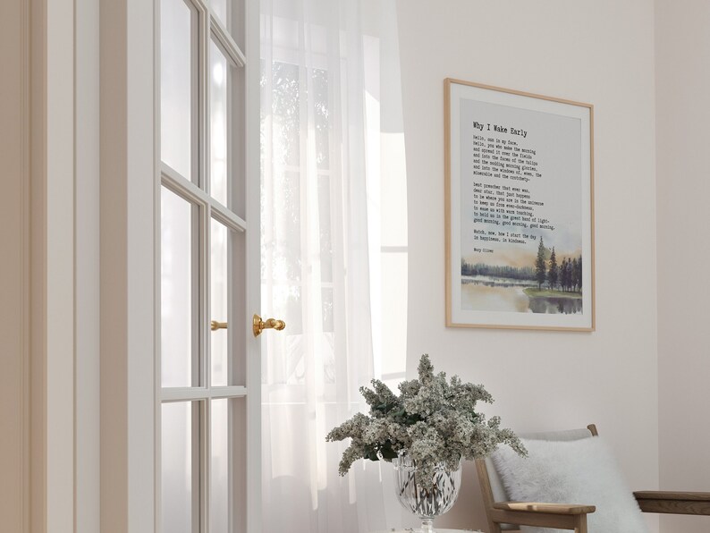 Mary Oliver Poem Quote Wall Decor Why I Wake Early Poem Mary Oliver