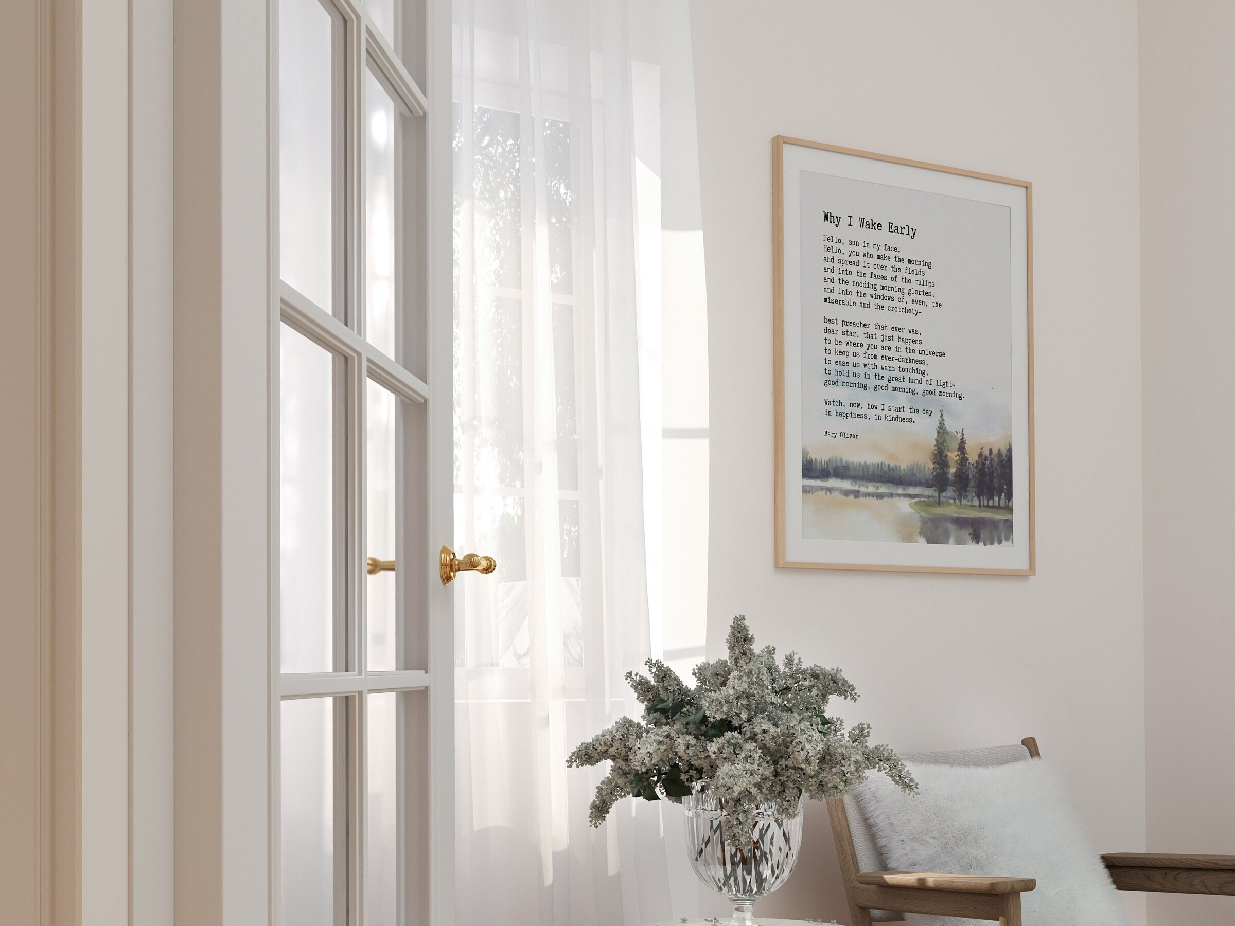 Mary Oliver Poem Quote Wall Decor, Why I Wake Early Poem, Mary Oliver ...