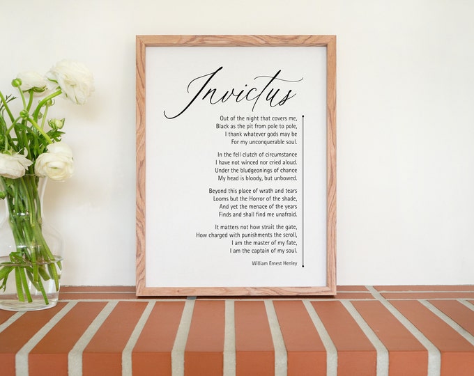 Invictus Poem by William Ernest Henley 8x10 Instant Printable Download ...