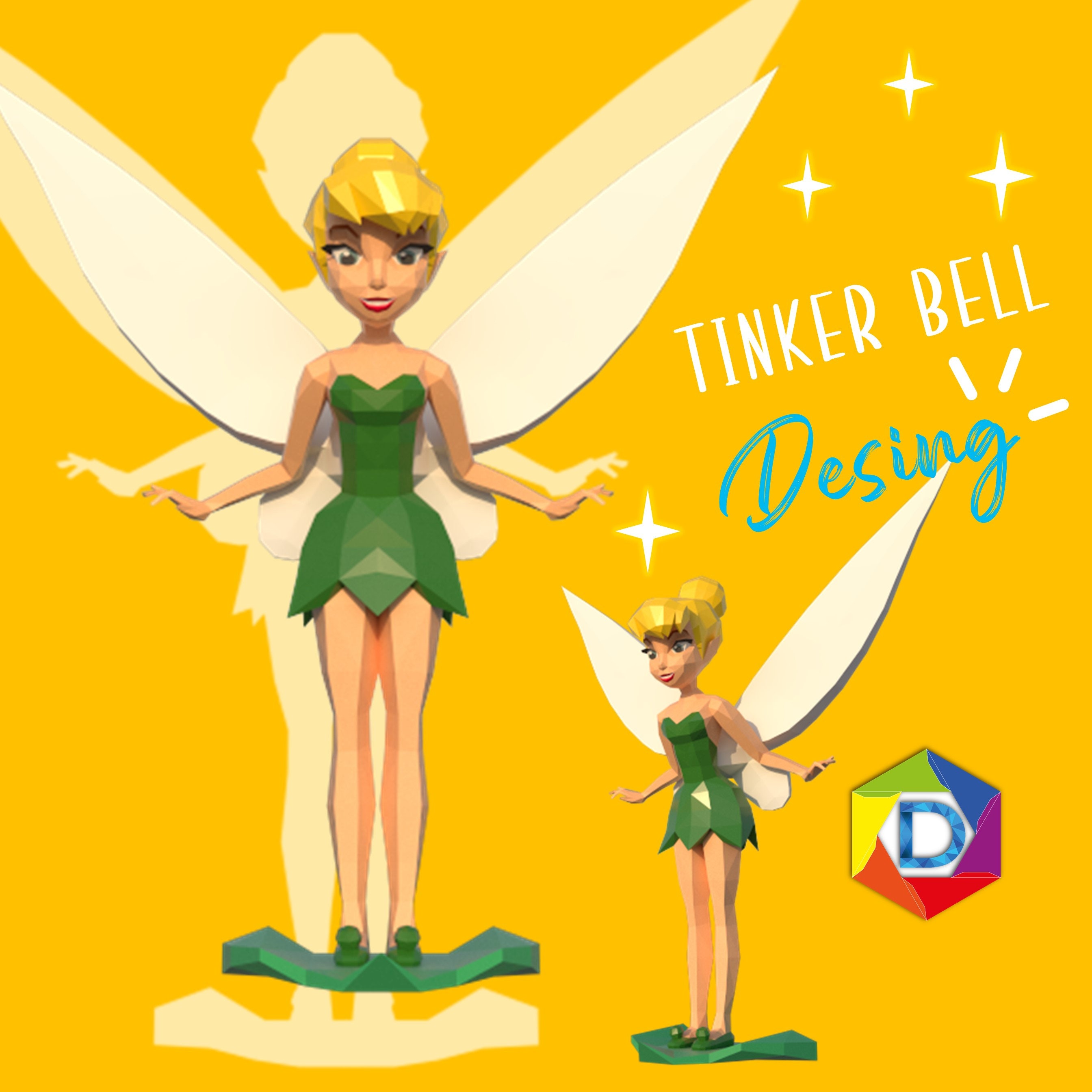 TinkerBell Plantilla Papercraft PDF PDF Papercraft Template - Etsy España