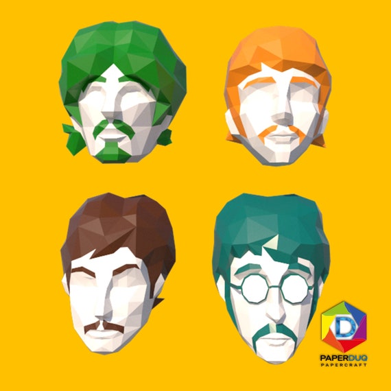 The Beatles Plantilla Papercraft PDF PDF Papercraft | Etsy
