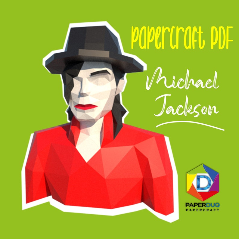 Michael Jackson Wall Bust *papercraft PDF Template - PDF Papercraft ...