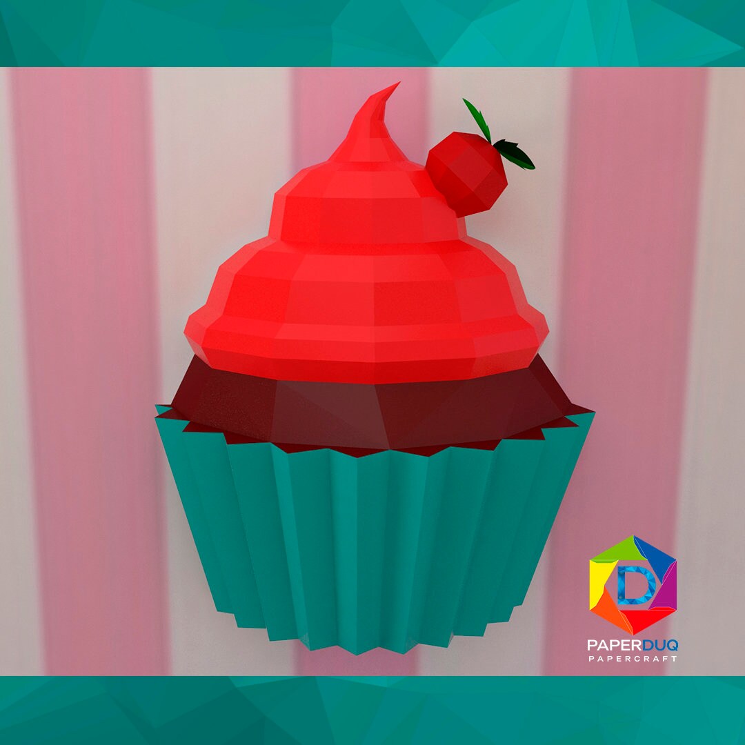 Cupcake papercraft PDF Template PDF Papercraft Template - Etsy
