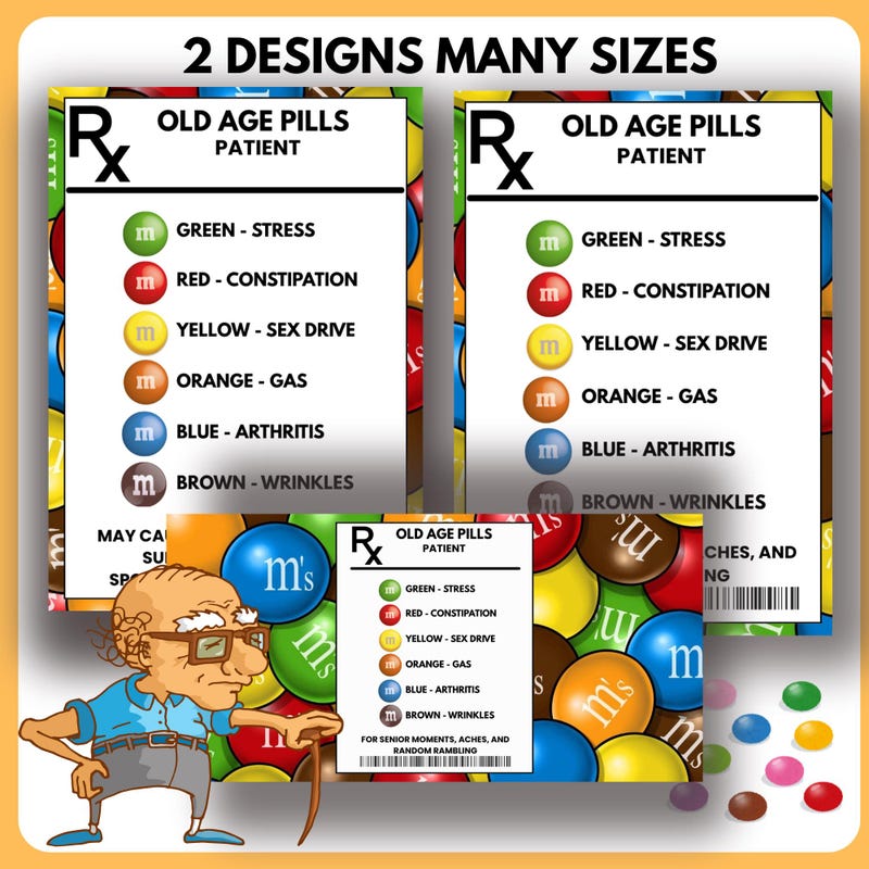 M&m Pill Label - Etsy UK