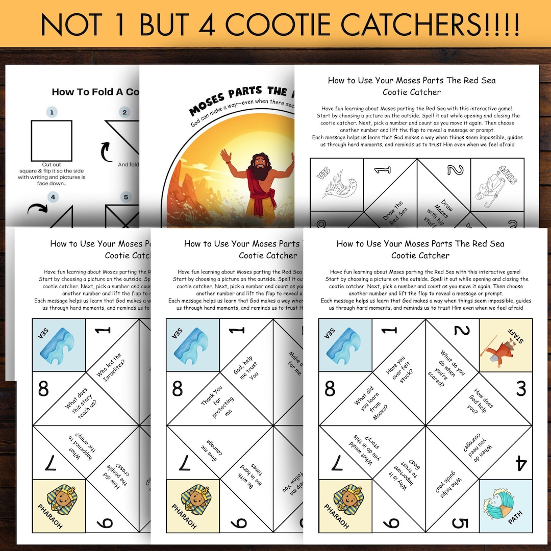 Moses Parts the Red Sea Exodus 14 Bible Activity for Kids, Cootie ...