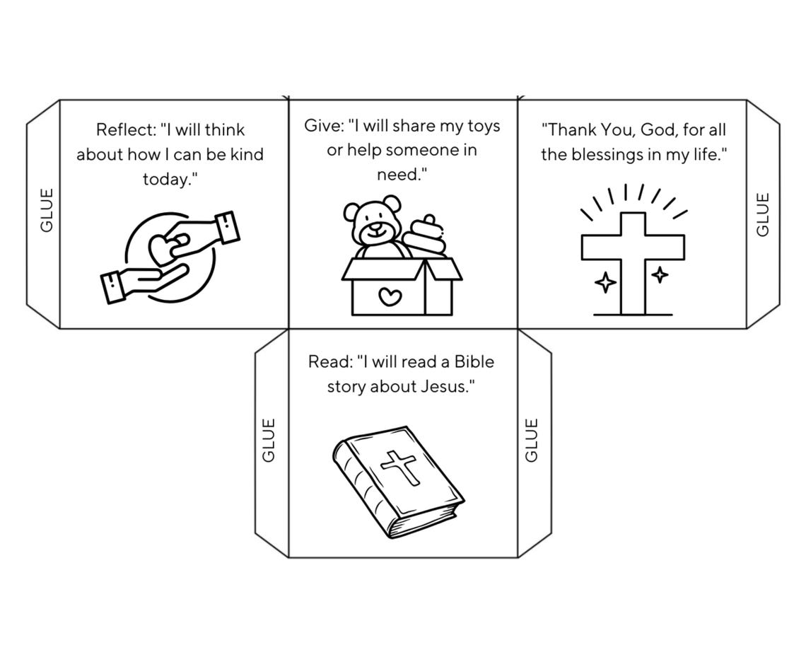 Lenten Prayer Cube for Kids , Christian Printable Craft for Kids ...