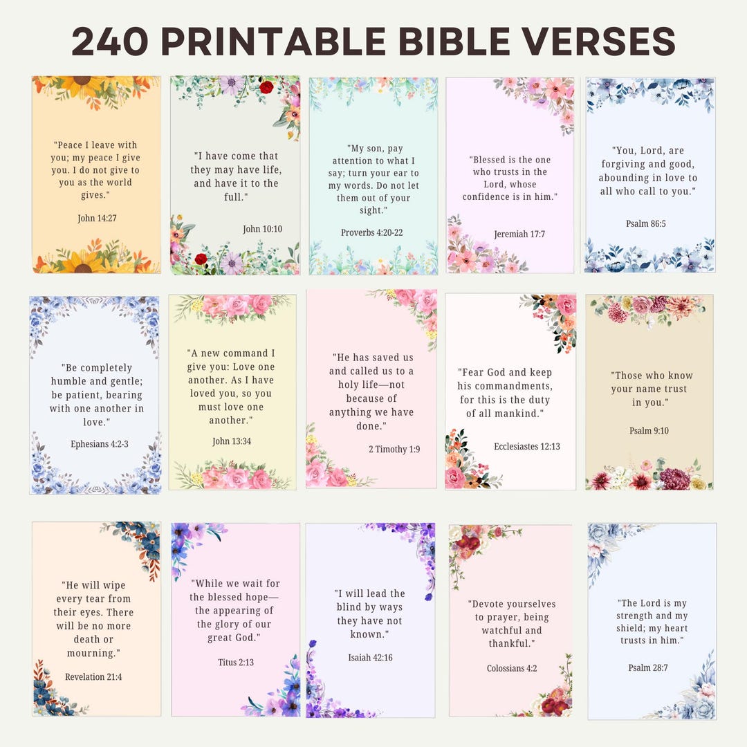 Mini Bible Verse Cards - Scripture Memory Card - Printable Christian ...