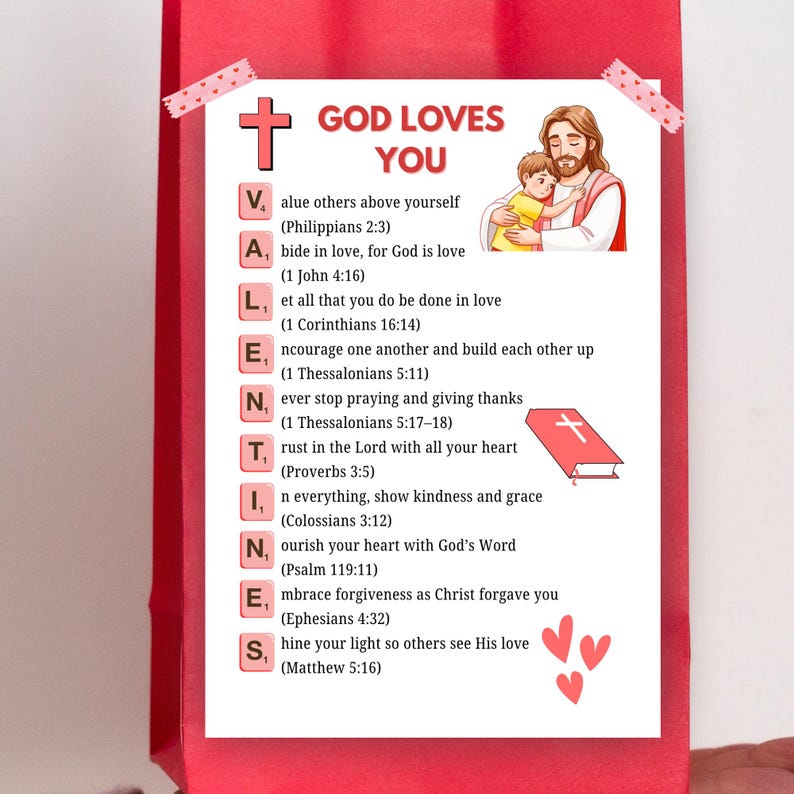 Christian Valentine Card, Printable Scripture Love Card, John 3:16 ...