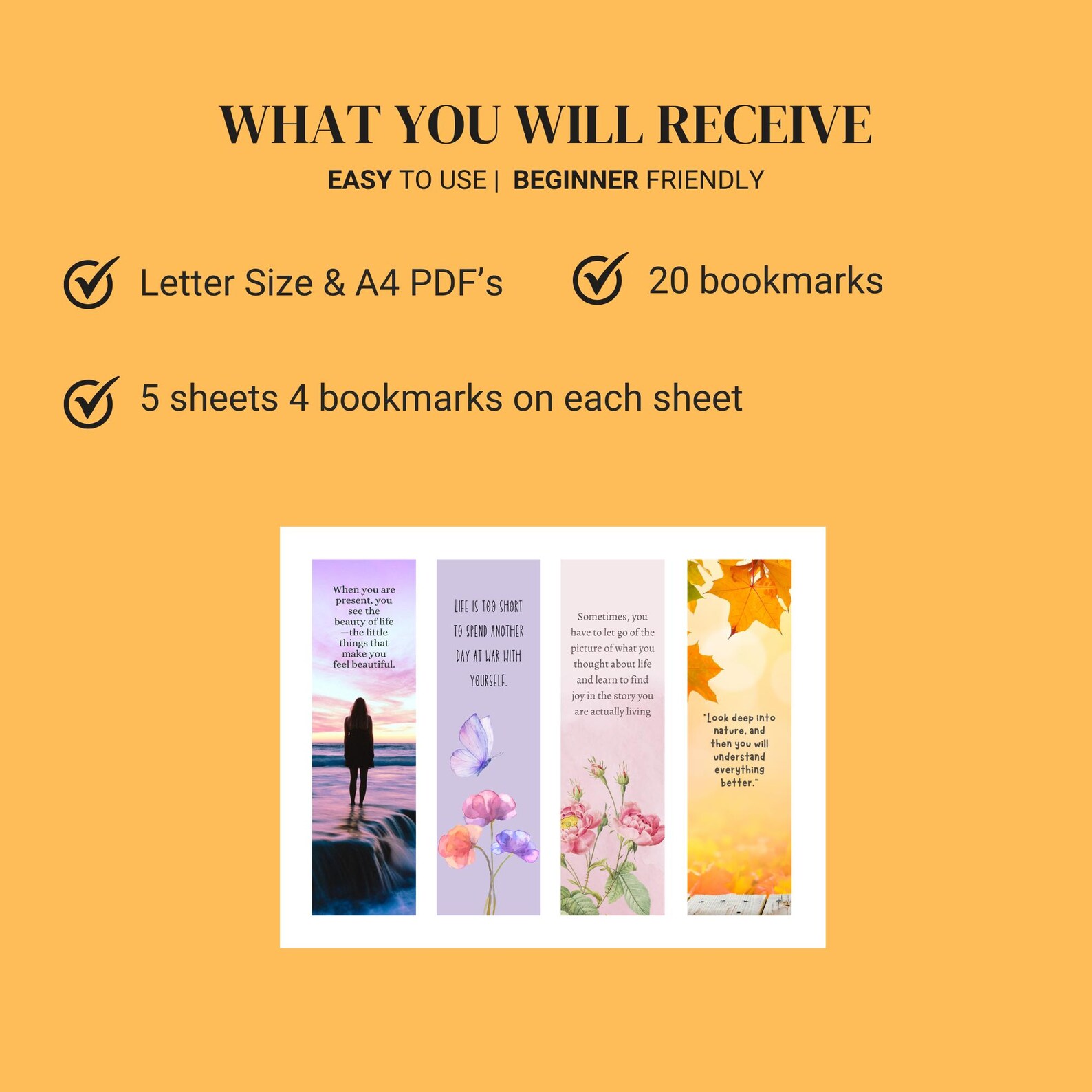 Positive Affirmation Bookmarks, DIY Printable, Positive Vibes Instant ...