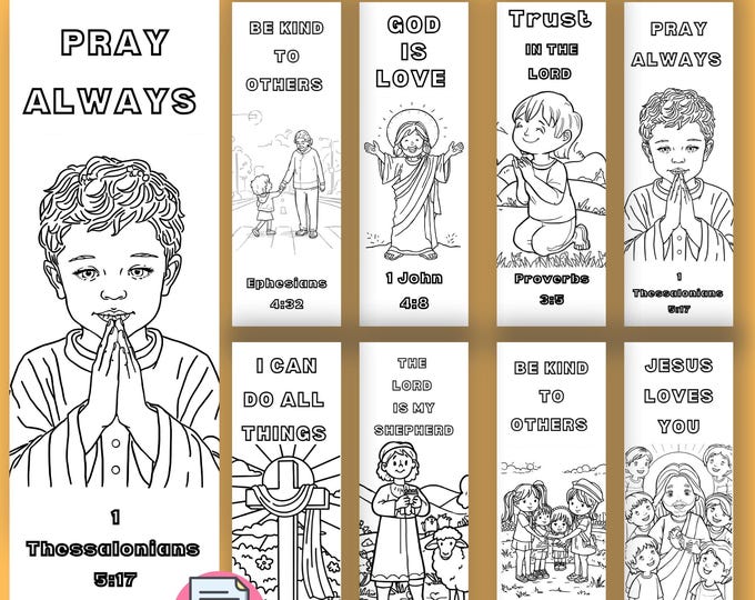 Be Kind Bible Verse Coloring Bookmarks for Kids With Cute Bees ...