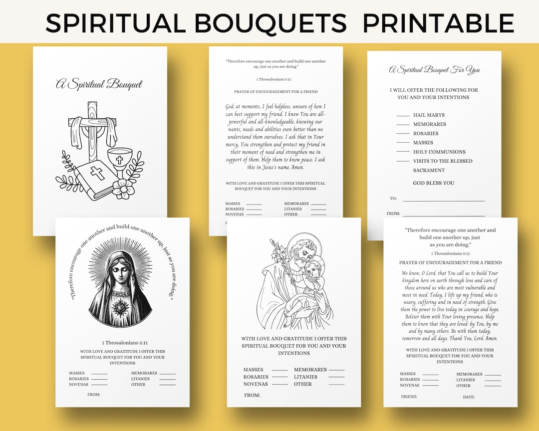 Spiritual Bouquet Printable - Catholic Prayer Card - Traditional ...