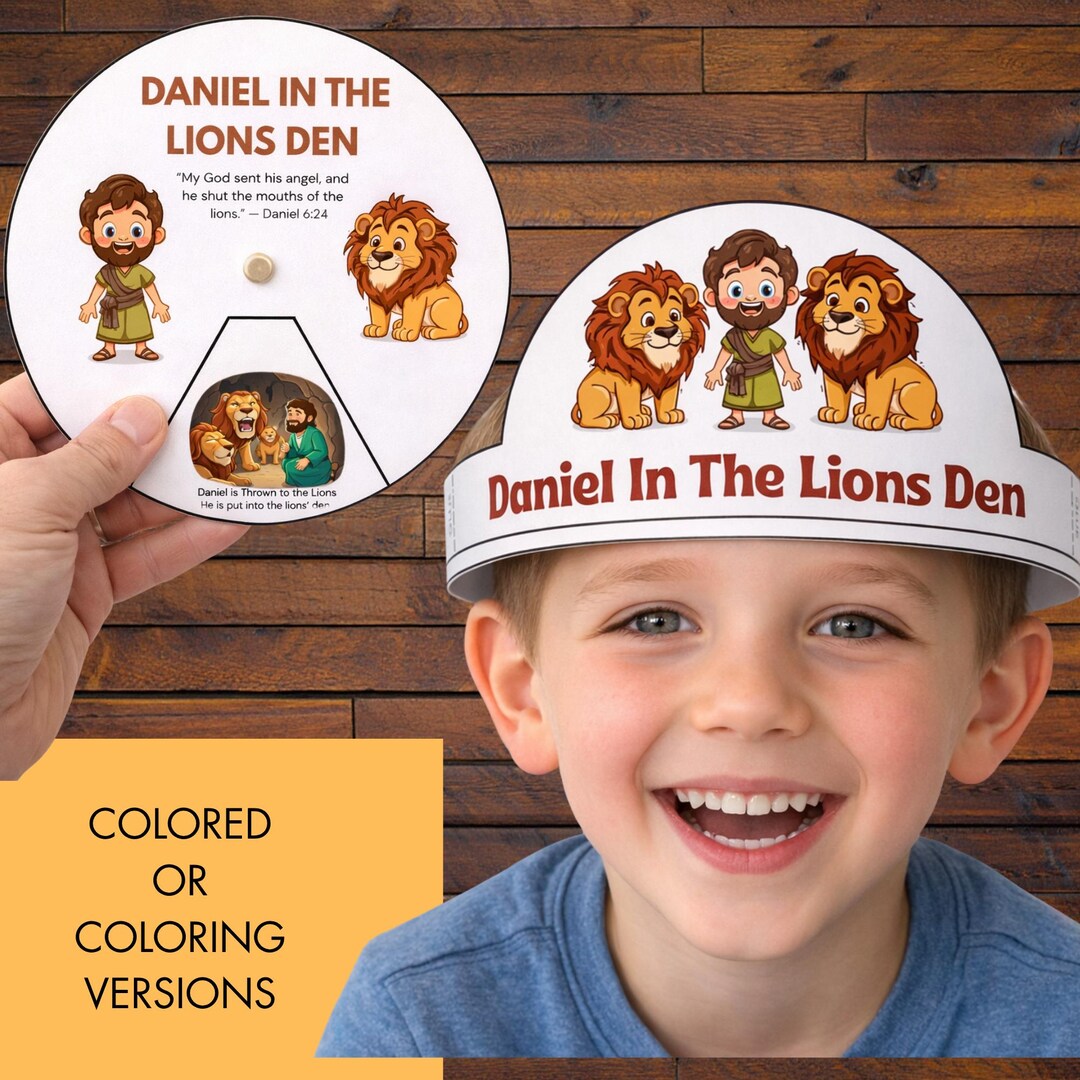 Daniel Lions Den Printable Bible Craft, Sunday School Activity ...