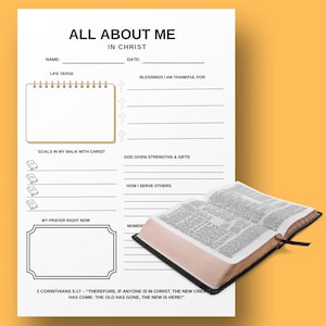 All About Me Christian Printable Activity for Kids and Adults - Etsy