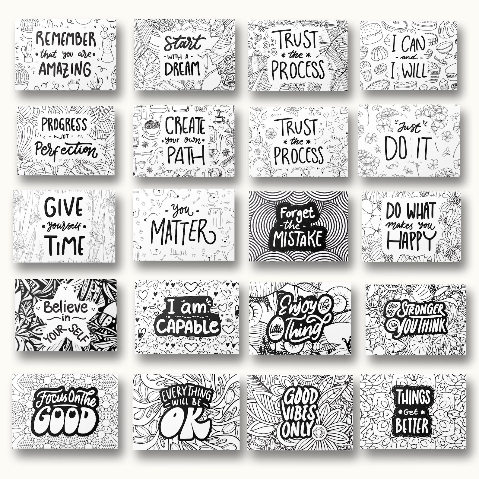 Motivational Quotes Coloring Pages - Inspirational Affirmations ...